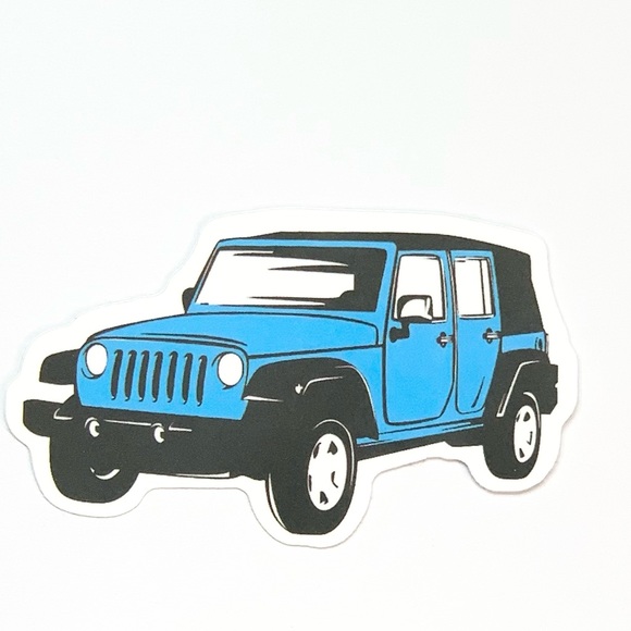 Jeep | Accessories | Blue Jeep Vinyl Sticker | Poshmark